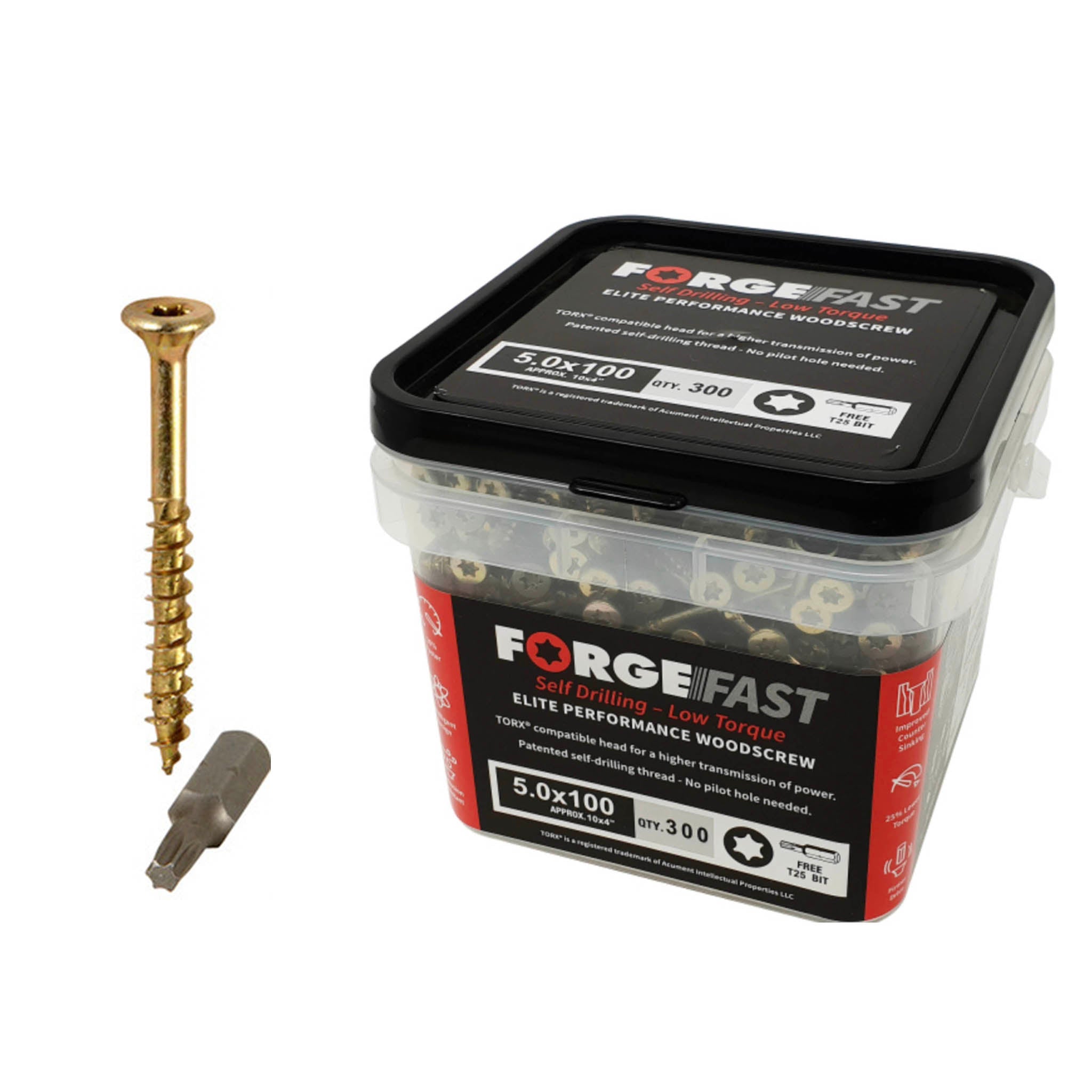 ForgeFast Torx Multi Purpose Self Drilling Wood Screw Tub