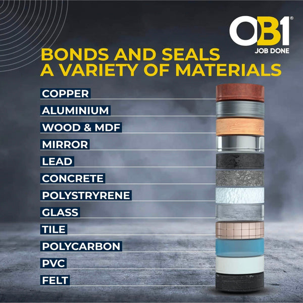 OB1 Multi-Surface Construction Sealant Adhesive White 290ml