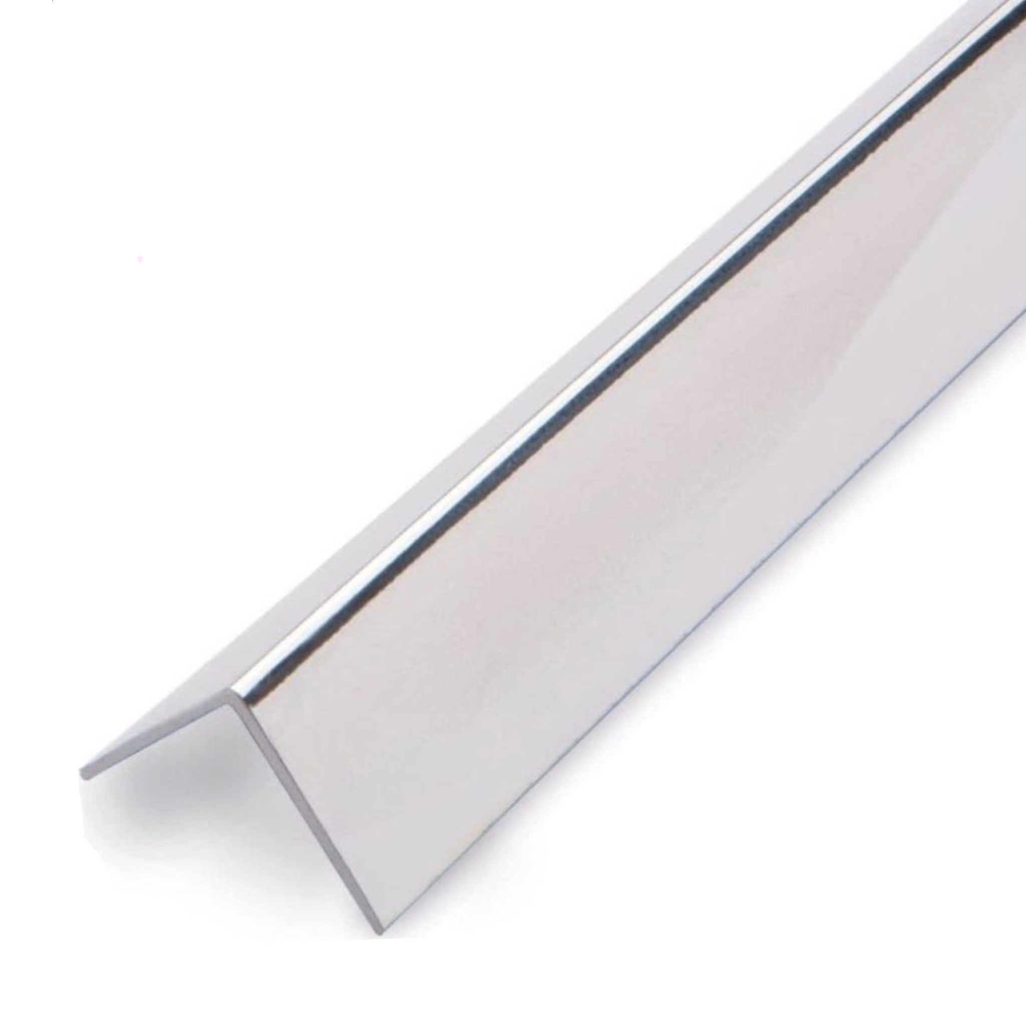 Rigid PVC Plastic External Chrome Angle 15mm x 15mm - 2.7 Metre