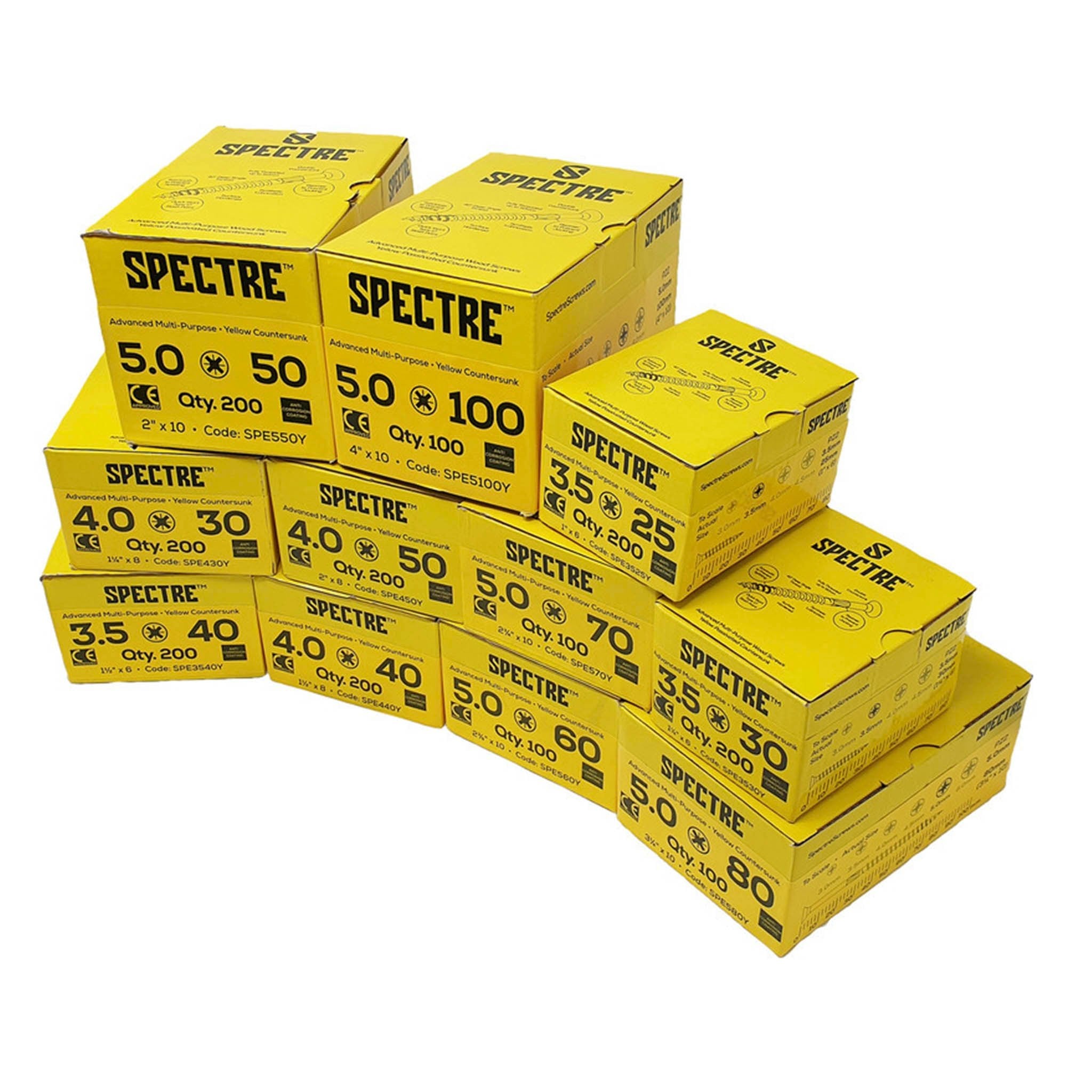 Spectre Wood Screw Trade Pack 1800 Piece